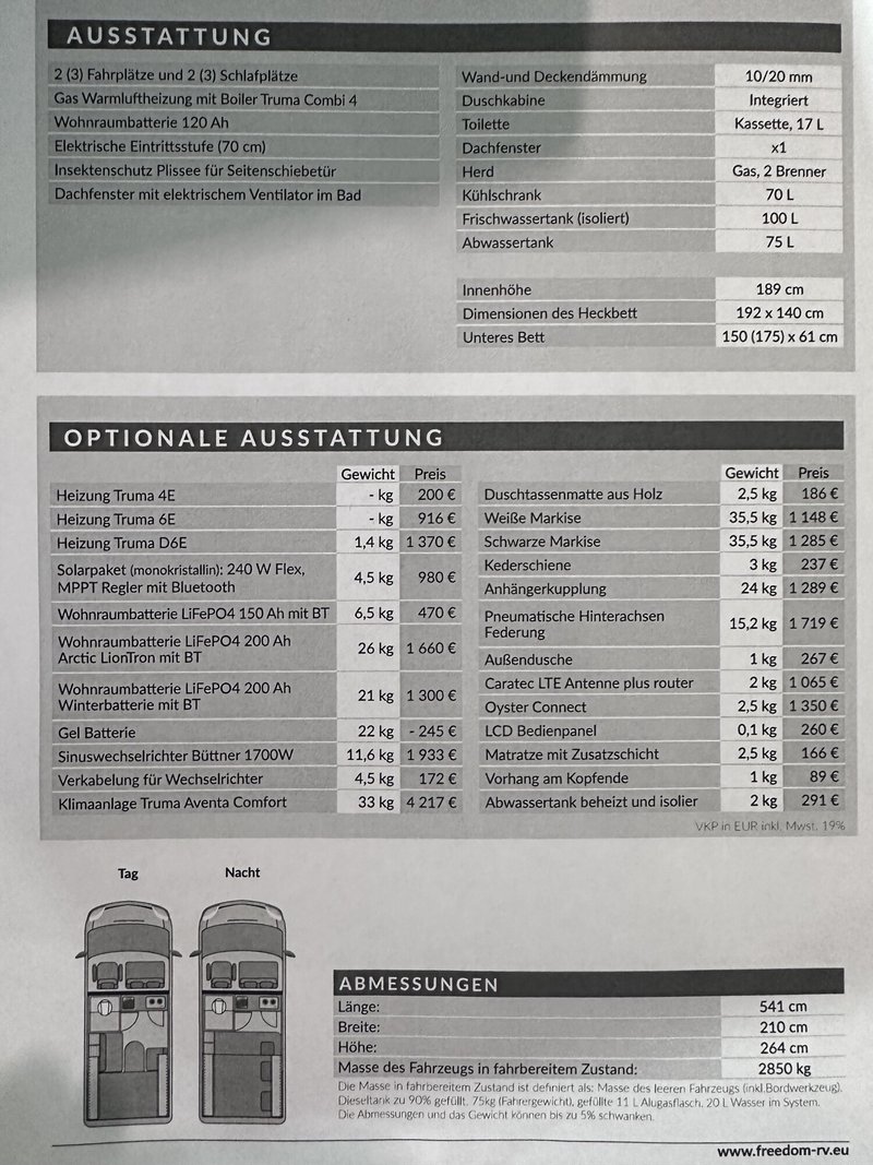 Affinity Freedom Camper Van neu kaufen in Rottweil Preis 61900 eur ...